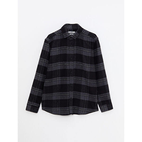 Rahat Kalıp Uzun Kollu Ekose Erkek Gömlek Ceket