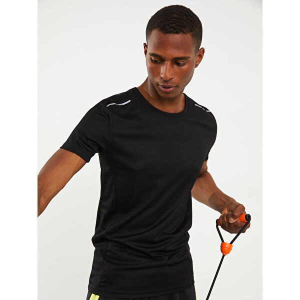 Bisiklet Yaka Kısa Kollu Erkek Spor Tişört