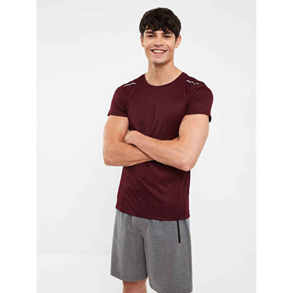 Bisiklet Yaka Kısa Kollu Erkek Spor Tişört