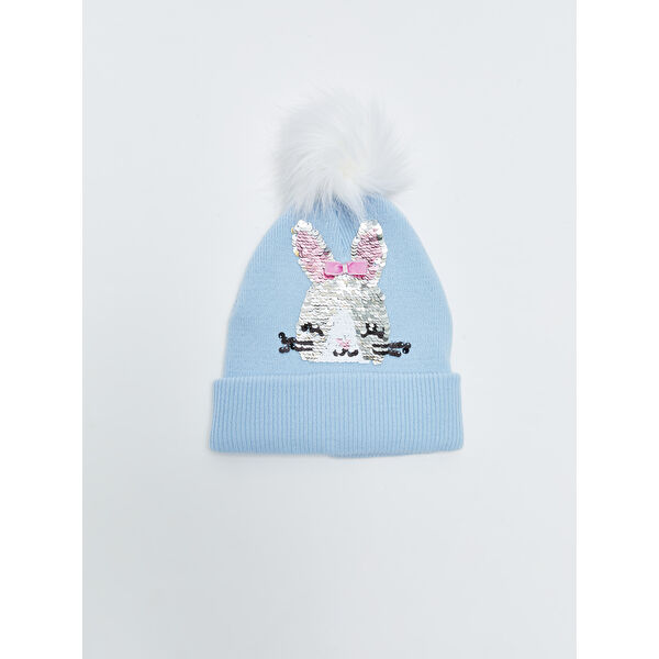 Payet İşlemeli Kız Çocuk Triko Bere Payet İşlemeli Kız Çocuk Triko Bere