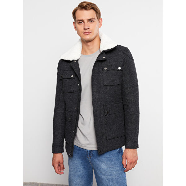 Slim Fit Gömlek Yaka Erkek Mont