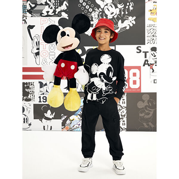 Bisiklet Yaka Mickey Mouse Baskılı Uzun Kollu Pamuklu Erkek Çocuk Tişört Bisiklet Yaka Mickey Mouse Baskılı Uzun Kollu Pamuklu Erkek Çocuk Tişört