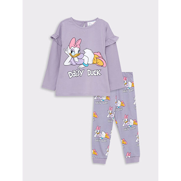 Bisiklet Yaka Uzun Kollu Daisy Duck Baskılı Kız Bebek Pijama Takımı 2'li Bisiklet Yaka Uzun Kollu Daisy Duck Baskılı Kız Bebek Pijama Takımı 2'li