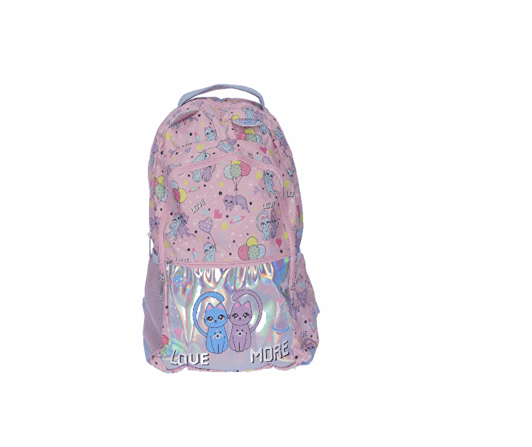 Kedi Baskılı Kız Çocuk Sırt Çantası