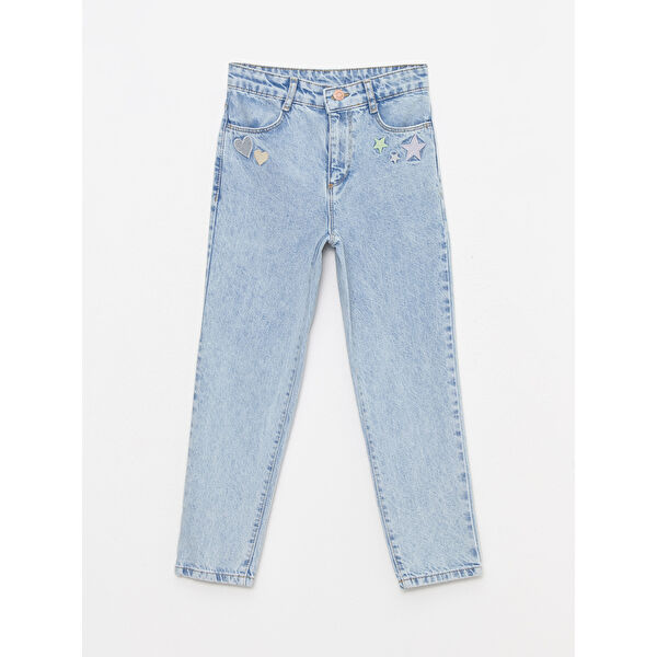 Nakış Detaylı Kız Çocuk Jean Pantolon Nakış Detaylı Kız Çocuk Jean Pantolon