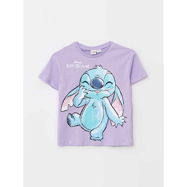 Bisiklet Yaka Lilo ve Stitch Baskılı Uzun Kollu Kız Çocuk Tişört Bisiklet Yaka Lilo ve Stitch Baskılı Uzun Kollu Kız Çocuk Tişört