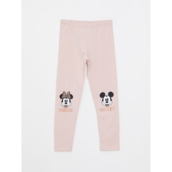 Beli Lastikli Minnie ve Mickey Mouse Baskılı Pamuklu Kız Çocuk Tayt Beli Lastikli Minnie ve Mickey Mouse Baskılı Pamuklu Kız Çocuk Tayt