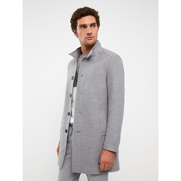 Slim Fit Dik Yaka Kalın Erkek Kaşe Kaban Slim Fit Dik Yaka Kalın Erkek Kaşe Kaban