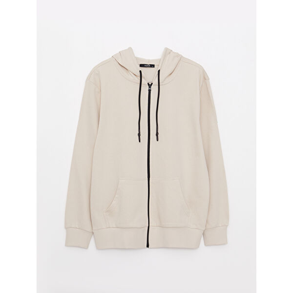 Standart Kalıp Kapüşonlu Erkek Spor Hırka