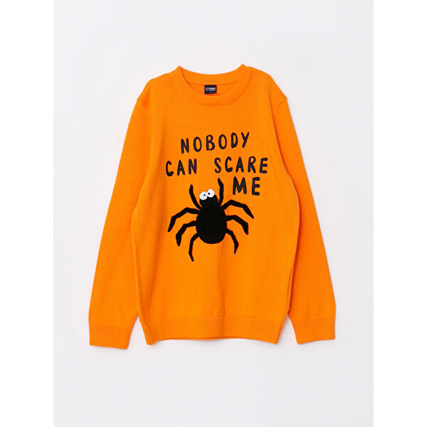 Bisiklet Yaka Baskılı Uzun Kollu Erkek Çocuk Triko Kazak Bisiklet Yaka Baskılı Uzun Kollu Erkek Çocuk Triko Kazak