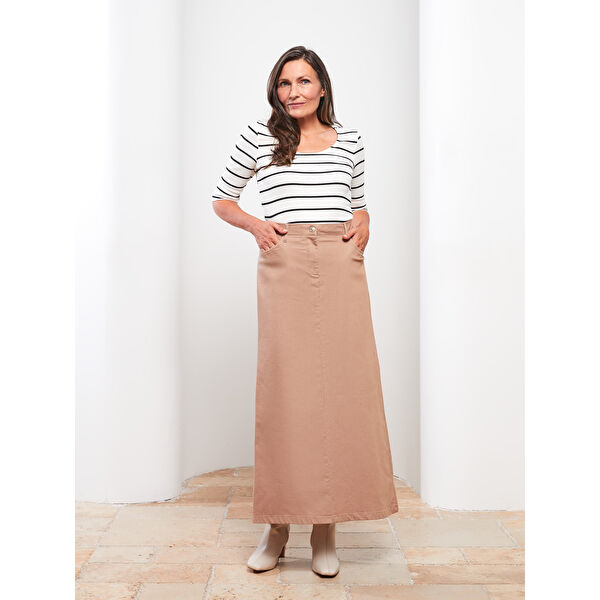 Standart Fit Düz Gabardin Kadın Etek