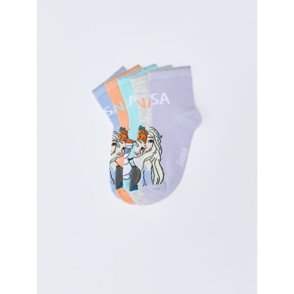 Frozen Desenli Kız Çocuk Soket Çorap 5'li