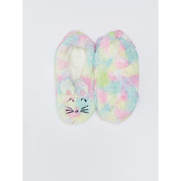 Nakışlı Pelüş Kız Çocuk Ev Çorabı