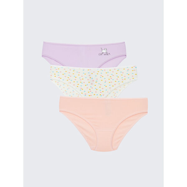 Desenli Kadın Bikini Külot 3'lü Paket Desenli Kadın Bikini Külot 3'lü Paket