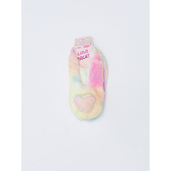 Desenli Pelüş Kız Çocuk Ev Çorabı