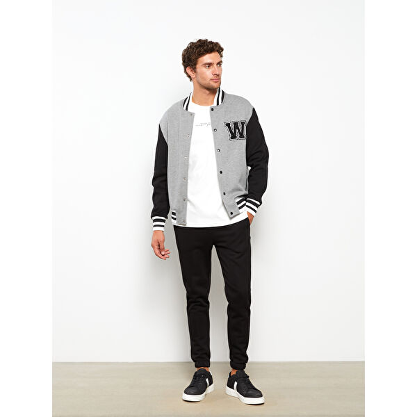 Standart Kalıp Kolej Yaka Bomber Erkek Mont Standart Kalıp Kolej Yaka Bomber Erkek Mont