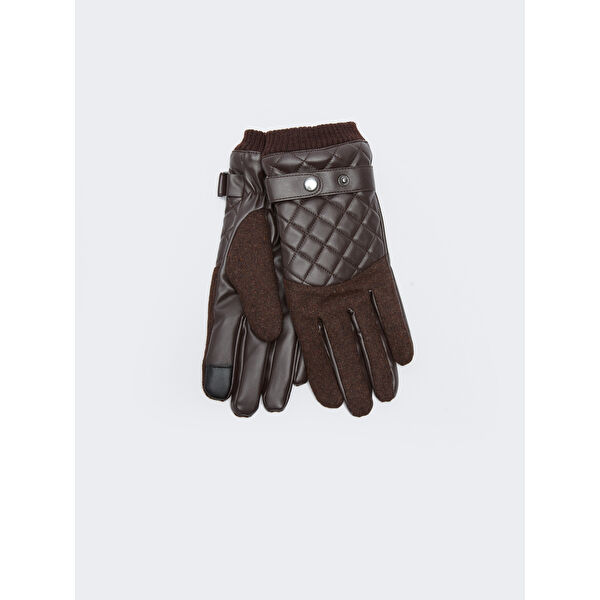 Deri Görünümlü Kapitoneli Erkek Eldiven Deri Görünümlü Kapitoneli Erkek Eldiven