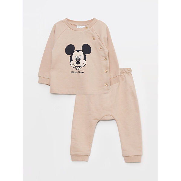 Bisiklet Yaka Uzun Kollu Mickey Mouse Baskılı Erkek Bebek 2'li Takım Bisiklet Yaka Uzun Kollu Mickey Mouse Baskılı Erkek Bebek 2'li Takım