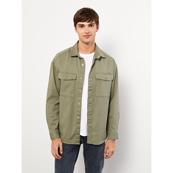 Rahat Kalıp Uzun Kollu Erkek Gömlek Ceket