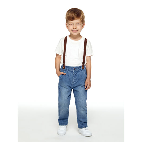 Basic Erkek Bebek Jean Pantolon ve Pantolon Askısı 2'li Takım Basic Erkek Bebek Jean Pantolon ve Pantolon Askısı 2'li Takım