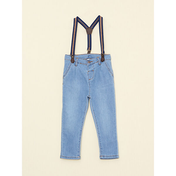 Basic Erkek Bebek Jean Pantolon ve Pantolon Askısı 2'li