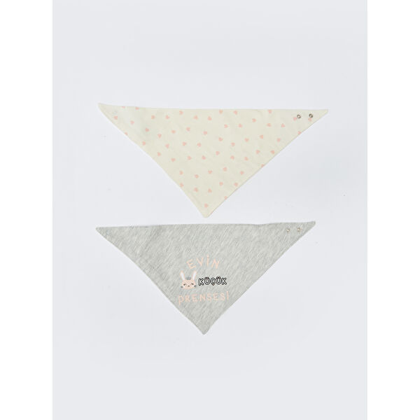 Desenli Kız Bebek Mama Önlüğü 2'li