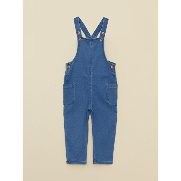Kare Yaka Basic Erkek Bebek Jean Salopet Kare Yaka Basic Erkek Bebek Jean Salopet