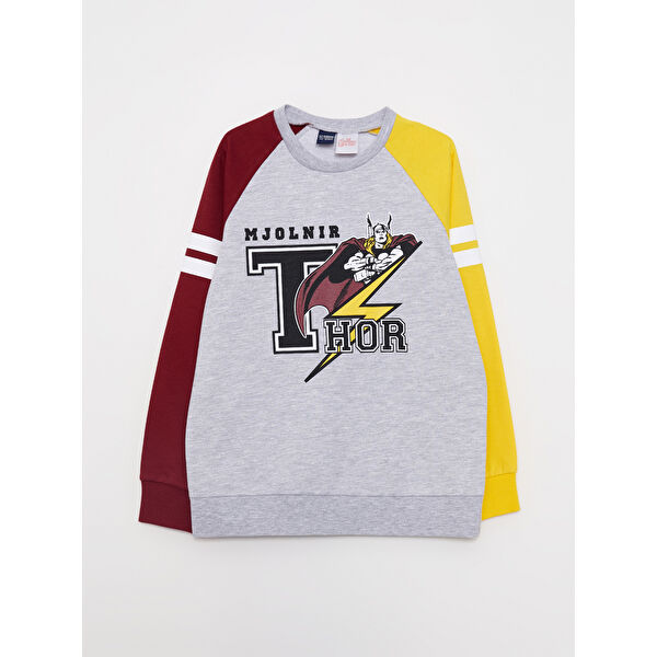 Bisiklet Yaka Thor Baskılı Uzun Kollu Erkek Çocuk Sweatshirt Bisiklet Yaka Thor Baskılı Uzun Kollu Erkek Çocuk Sweatshirt
