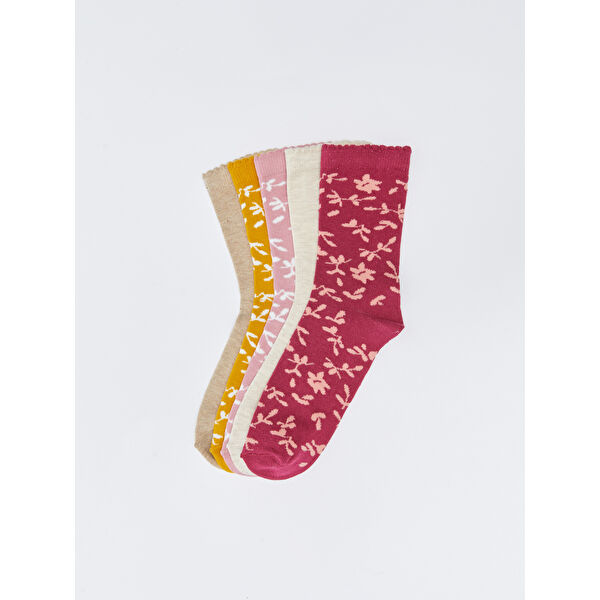 Desenli Kadın Soket Çorap 5'li Paket