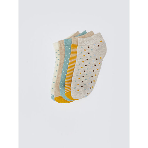 Desenli Kadın Patik Çorap 5'li Paket
