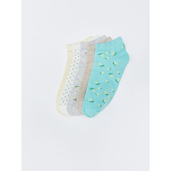 Desenli Kadın Patik Çorap 5'li Paket