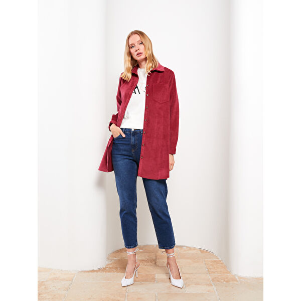 Slim Fit Düz Cep Detaylı Kadın Jean Pantolon