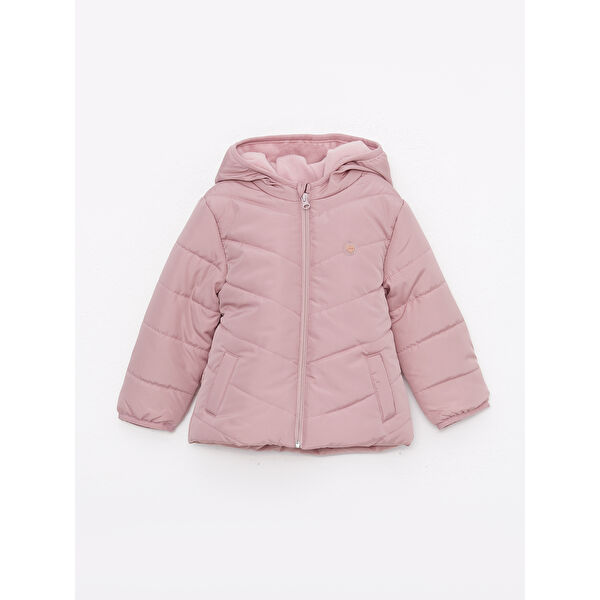 Kapüşonlu Uzun Kollu Basic Kız Bebek Mont