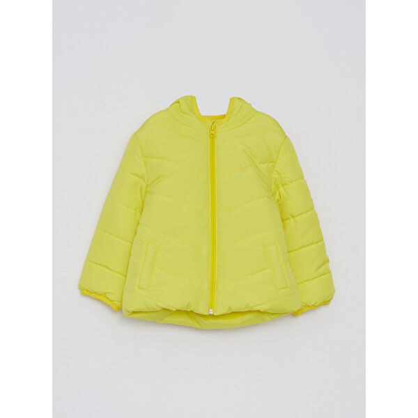 Kapüşonlu Uzun Kollu Basic Kız Bebek Mont