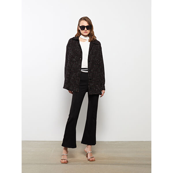 Dar Fit Düz Süet Kadın Pantolon