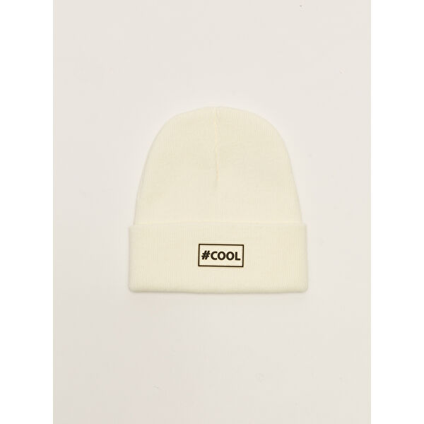 Etiket Baskılı Erkek Çocuk Bere