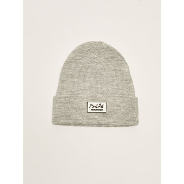 Etiket Baskılı Erkek Çocuk Triko Bere