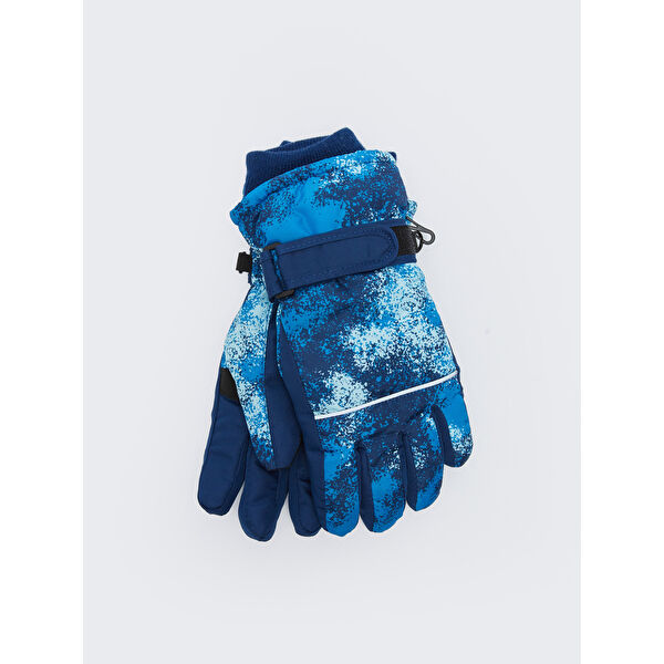 Desenli Erkek Çocuk Kar Eldiveni