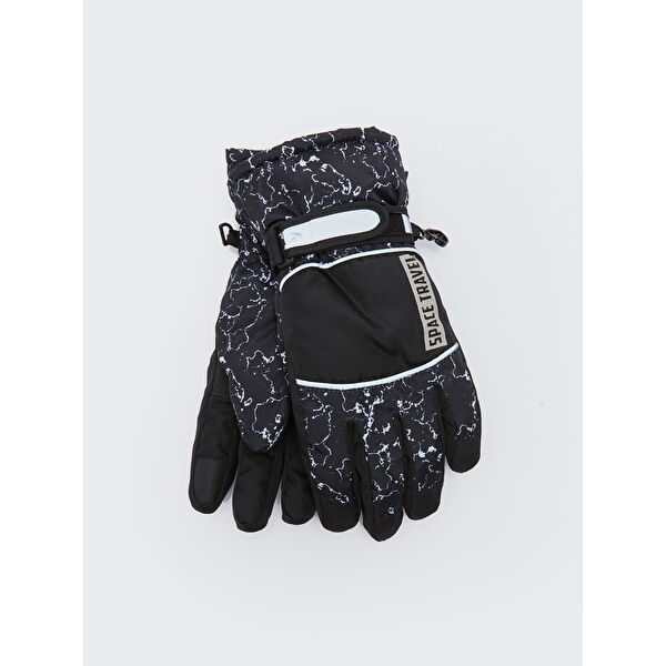 Desenli Erkek Çocuk Kar Eldiveni