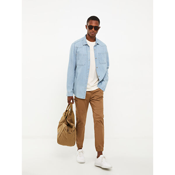 Slim Fit Gabardin Erkek Jogger Pantolon