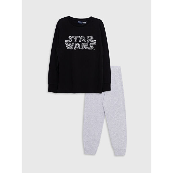 Bisiklet Yaka Star Wars Baskılı Uzun Kollu Erkek Çocuk Pijama Takımı Bisiklet Yaka Star Wars Baskılı Uzun Kollu Erkek Çocuk Pijama Takımı