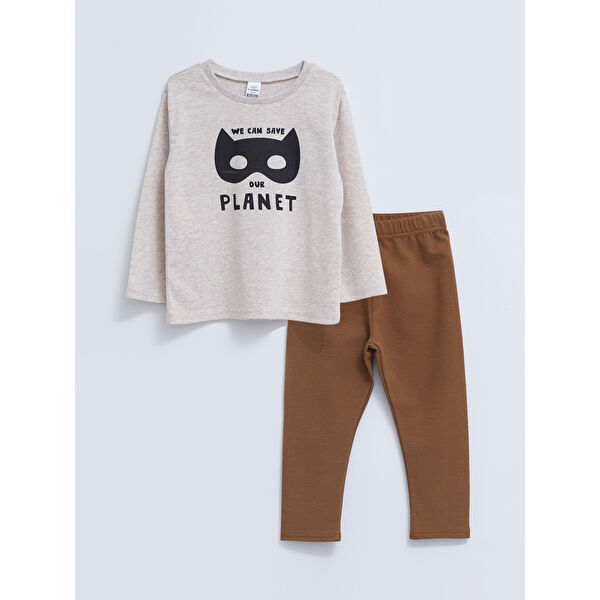 Bi Baby Bisiklet Yaka Uzun Kollu Baskılı Erkek Bebek Tişört ve Pantolon 2'li Takım Bi Baby Bisiklet Yaka Uzun Kollu Baskılı Erkek Bebek Tişört ve Pantolon 2'li Takım