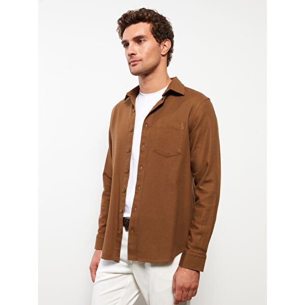 Regular Fit Uzun Kollu Gabardin Erkek Gömlek Ceket Regular Fit Uzun Kollu Gabardin Erkek Gömlek Ceket