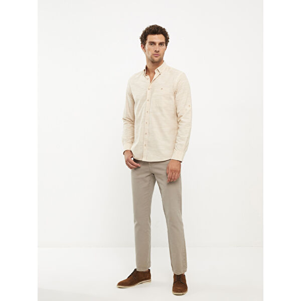 Regular Fit Uzun Kollu Desenli Erkek Gömlek