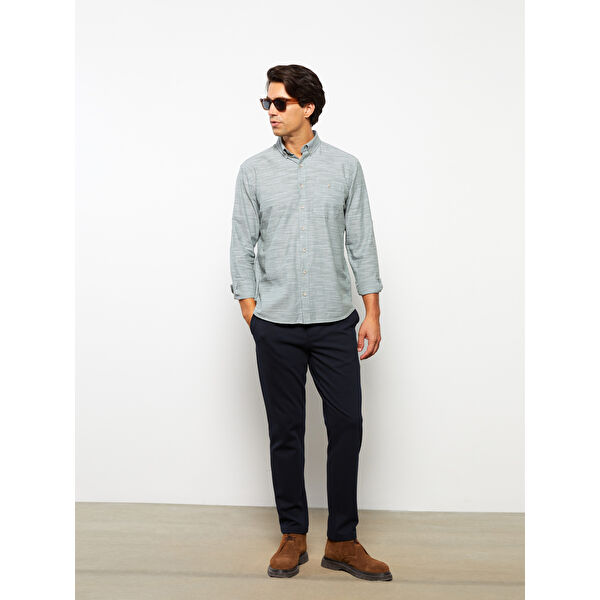 Regular Fit Uzun Kollu Desenli Erkek Gömlek