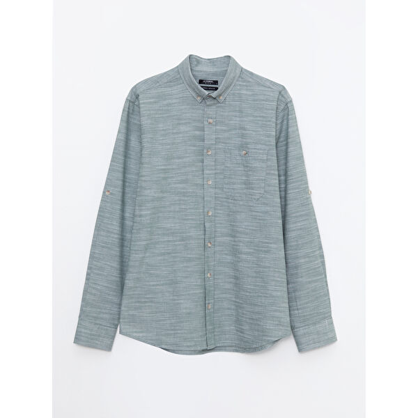 Regular Fit Uzun Kollu Desenli Erkek Gömlek