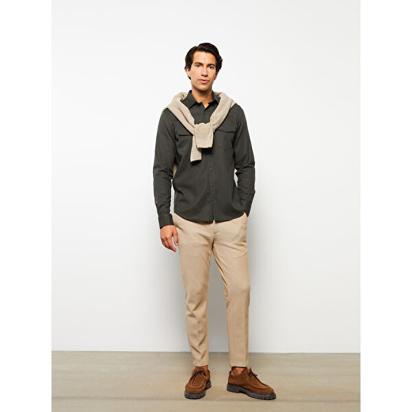 Regular Fit Uzun Kollu Gabardin Erkek Gömlek Regular Fit Uzun Kollu Gabardin Erkek Gömlek