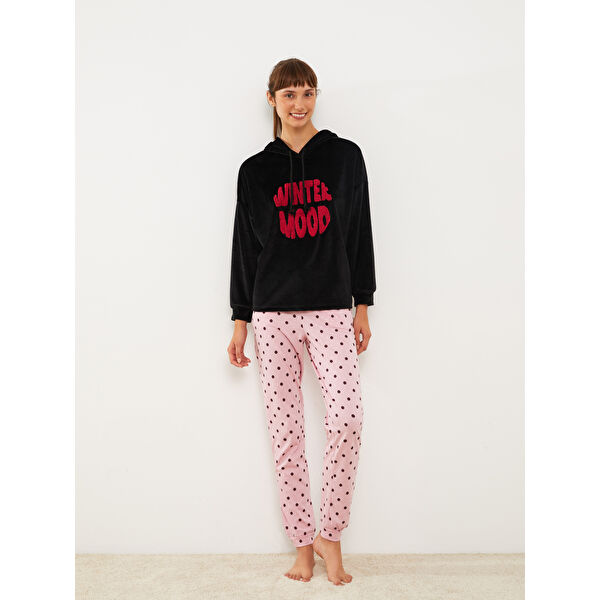 Beli Lastikli Puantiyeli Viskon Kadın Pijama Alt