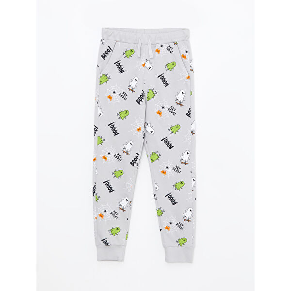 Beli Lastikli Baskılı Erkek Çocuk Jogger Eşofman Altı