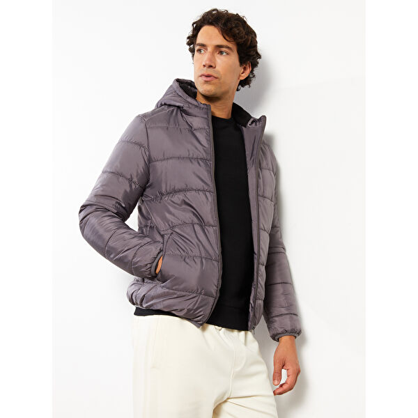 Standart Kalıp Kapüşonlu Erkek Şişme Mont